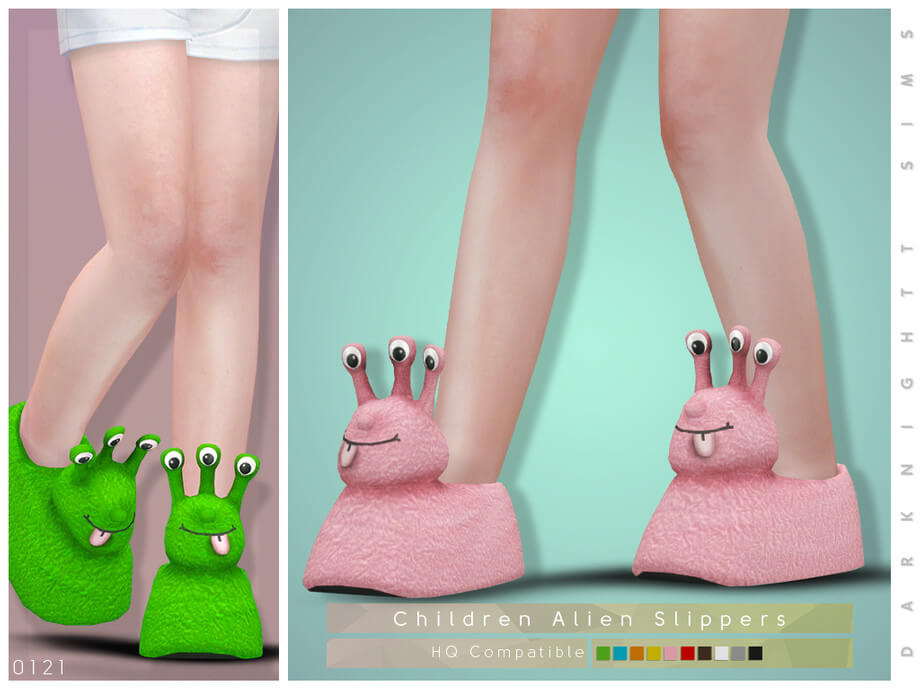 Children Alien Slippers by DarkNighTt at TSR » Sims 4 Updates