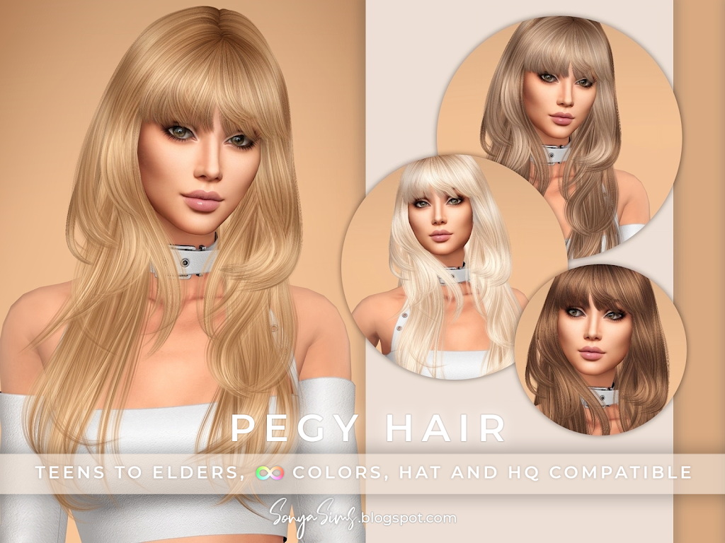 Pegy Hair at Sonya Sims » Sims 4 Updates