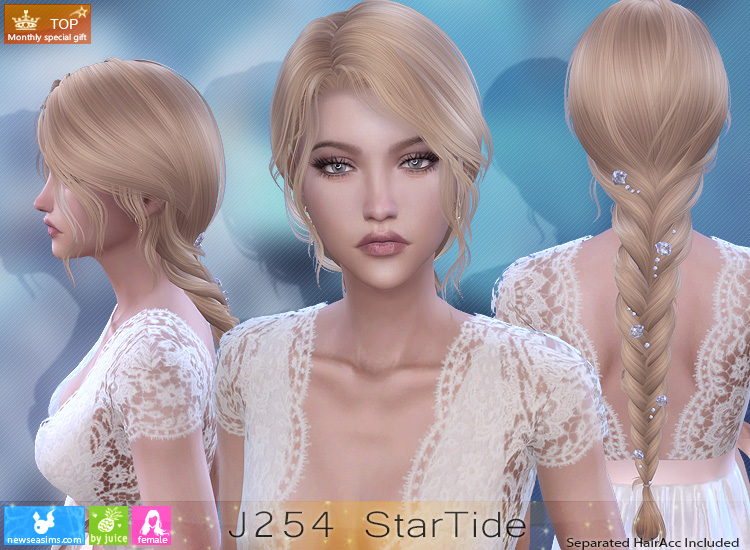 J254 StarTide hair at Newsea Sims 4 » Sims 4 Updates