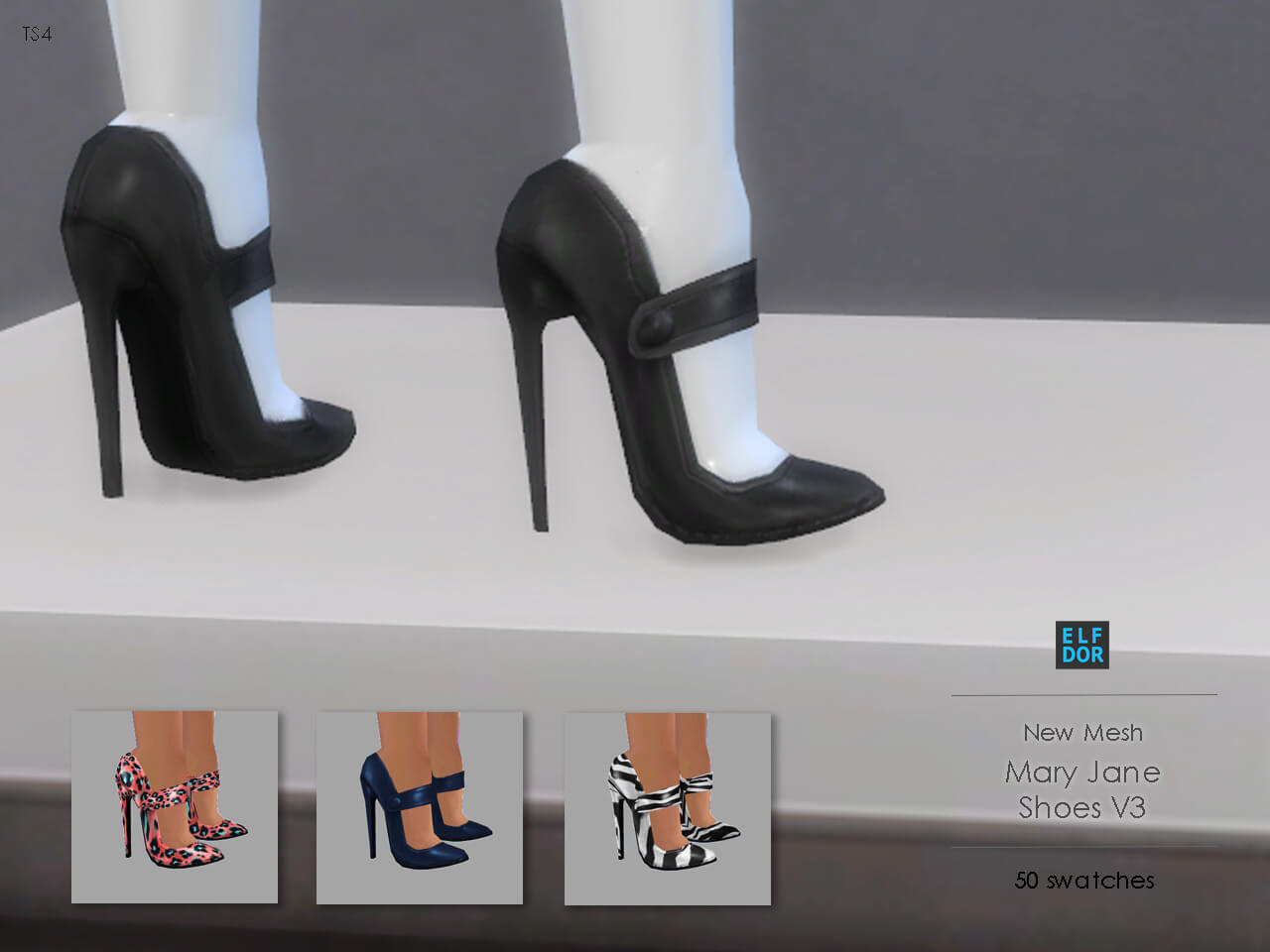 Mary Jane Shoes Set at Elfdor Sims » Sims 4 Updates