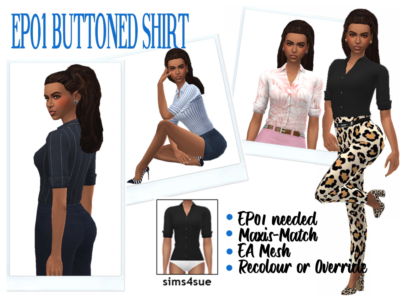 BUTTONED SHIRT EP01 at Sims4Sue » Sims 4 Updates