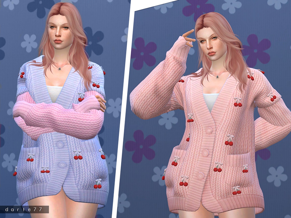 Cherry Knit Sweater AF by Darte77 at TSR » Sims 4 Updates