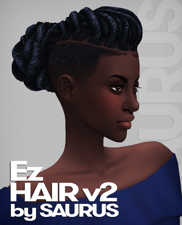 Ez hairs v1 and v2 at Saurus Sims » Sims 4 Updates