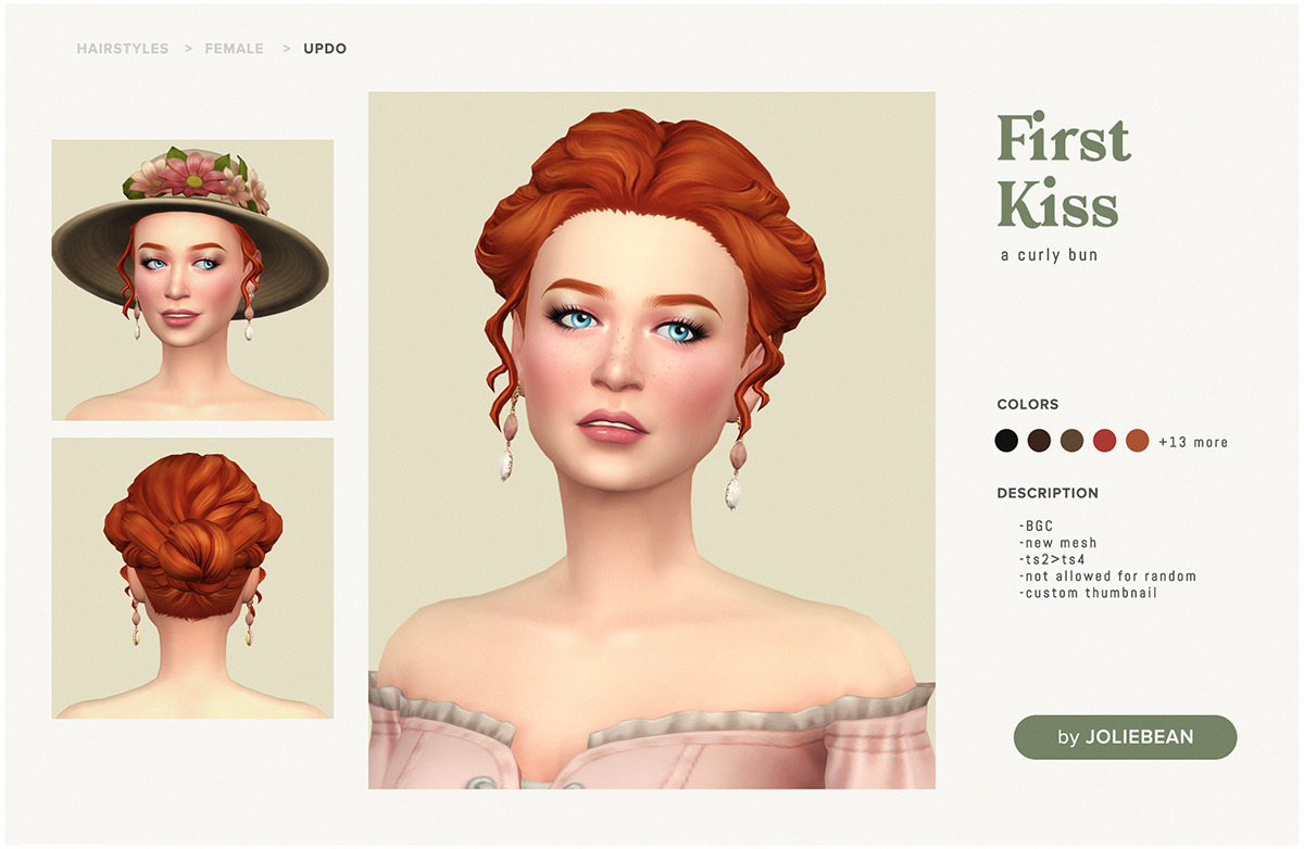 First Kiss Hair at Joliebean » Sims 4 Updates