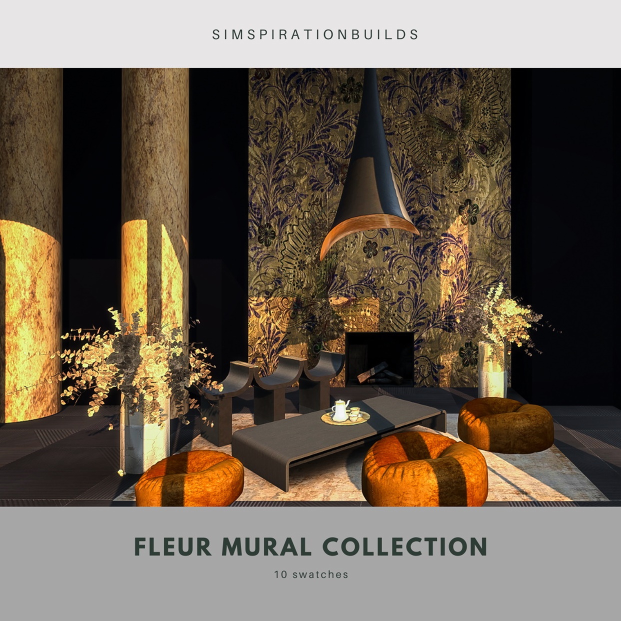 Fleur Mural Collection at Simspiration Builds » Sims 4 Updates