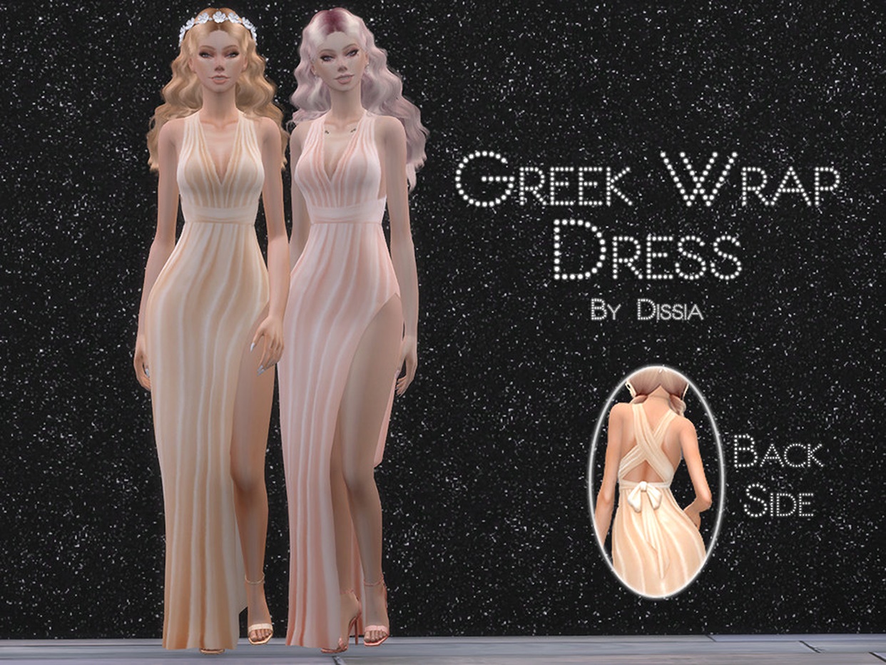 Greek Wrap Dress by Dissia at TSR » Sims 4 Updates