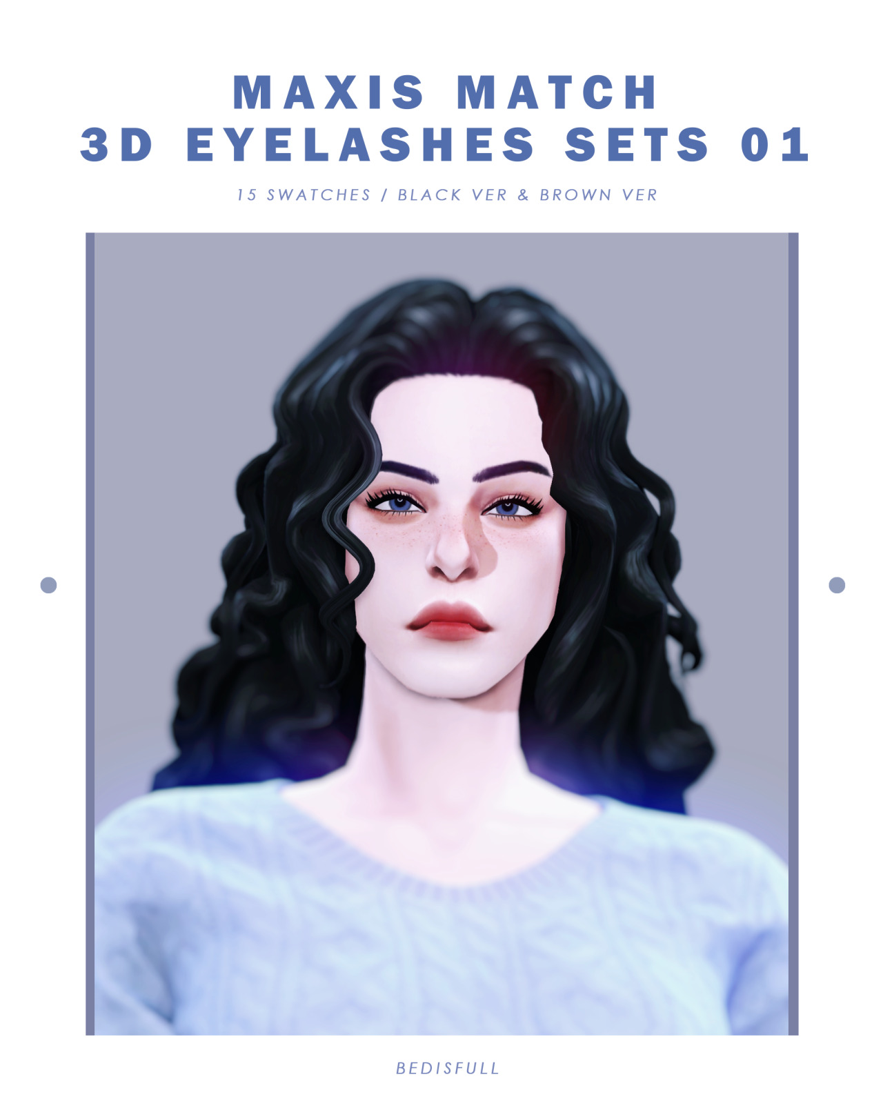 Maxis Match 3d eyelashes sets 01 at Bedisfull – iridescent » Sims 4 Updates