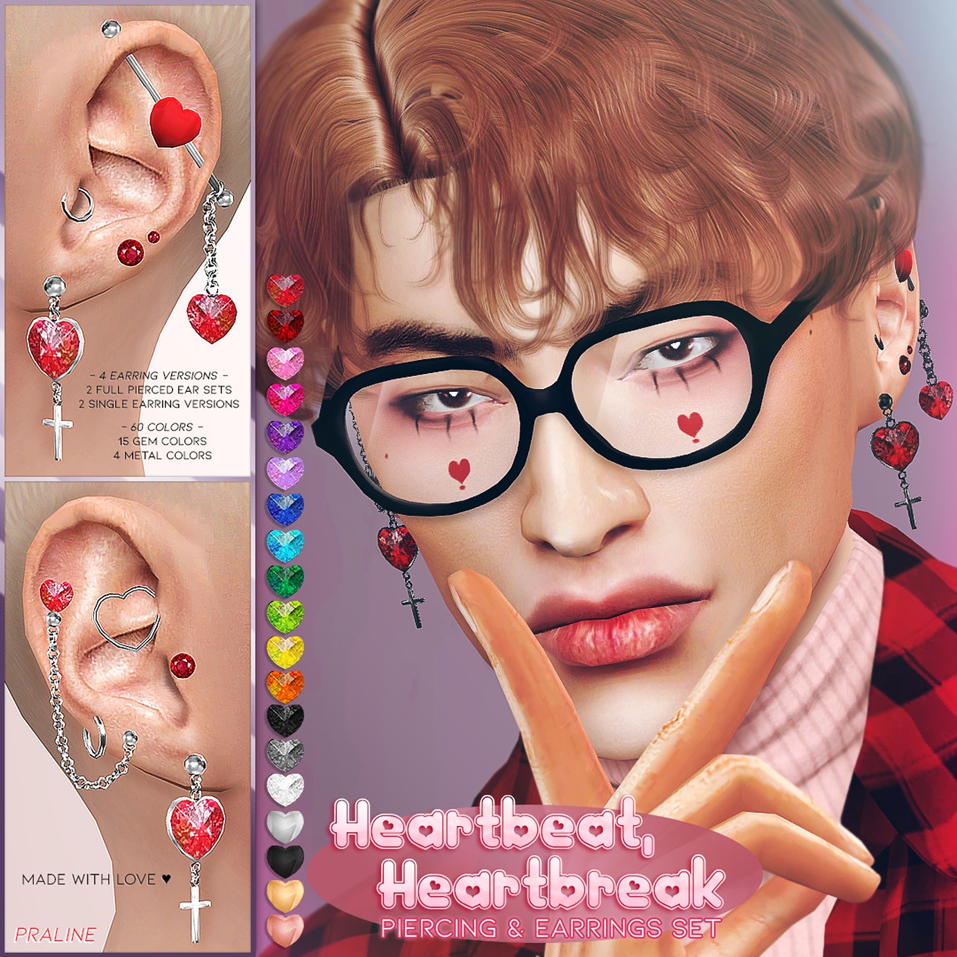 Piercing & Earrings Set at Praline Sims » Sims 4 Updates