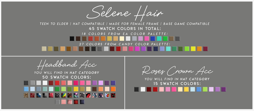 SELENE HAIR at Candy Sims 4 » Sims 4 Updates