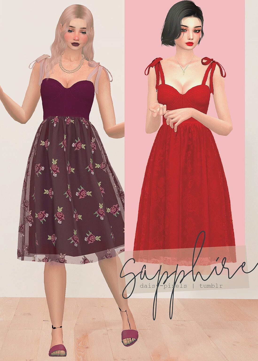 Sapphire Dress at Daisy Pixels » Sims 4 Updates