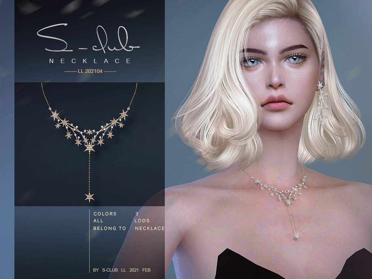 Stars necklace 202104 by S-Club LL at TSR » Sims 4 Updates
