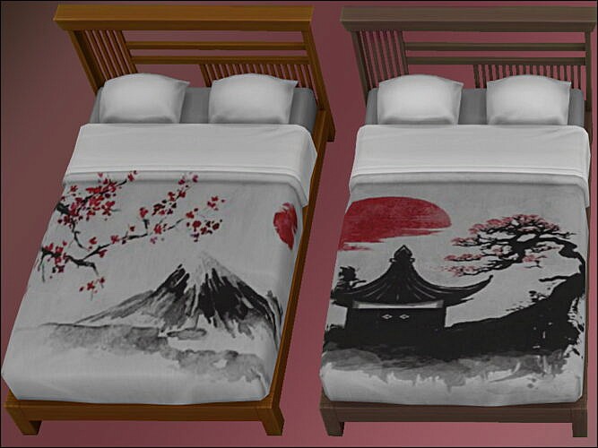 Tatami Japanese Double Bed by oumamea at Mod The Sims 4 » Sims 4 Updates