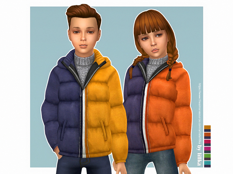 Two Tone Jacket for Kids by lillka at TSR » Sims 4 Updates