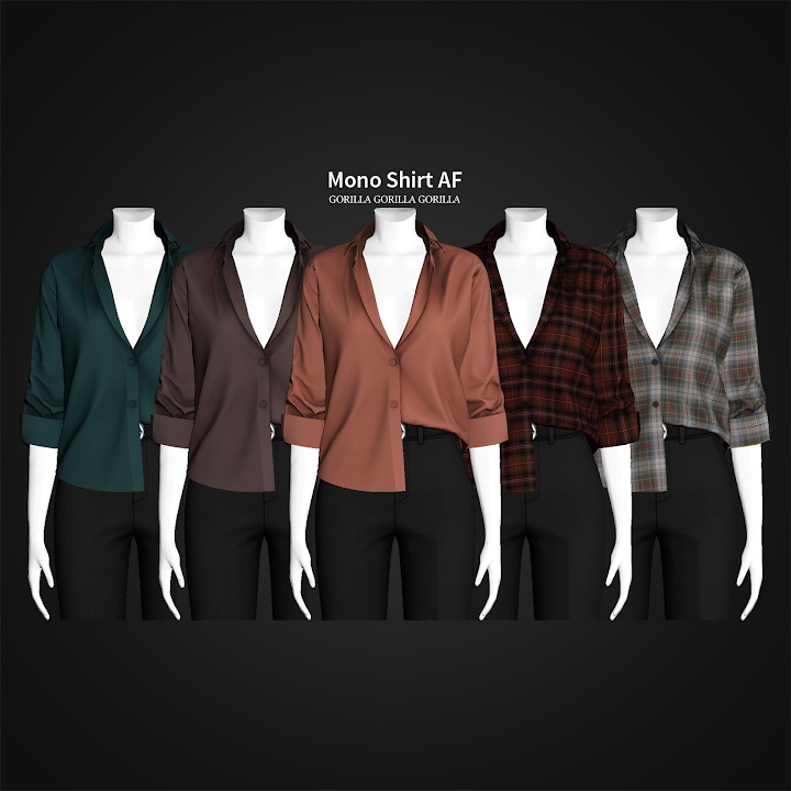 Mono Shirt AF at Gorilla » Sims 4 Updates