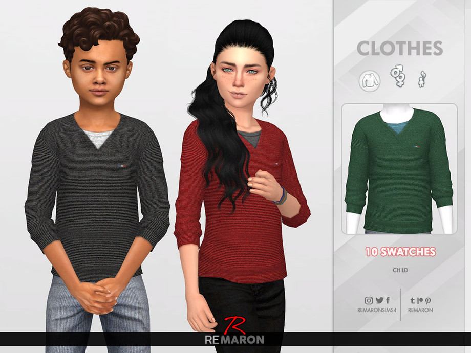 Sweater 01 child by ReMaron at TSR » Sims 4 Updates