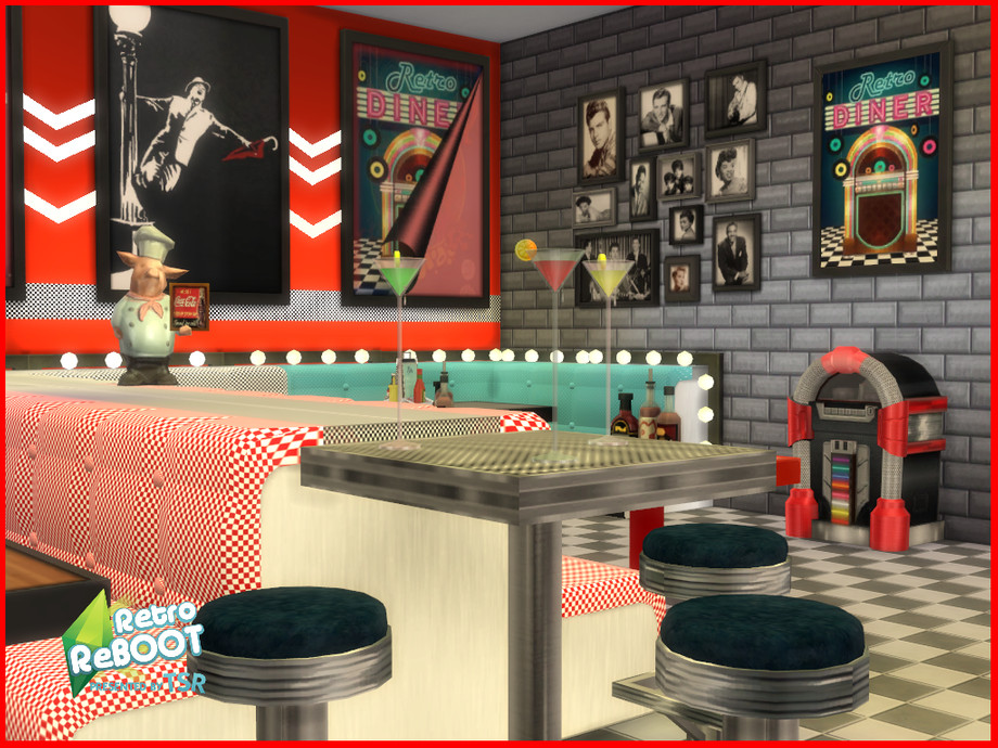 Retro R&R Bar Set by seimar8 at TSR » Sims 4 Updates