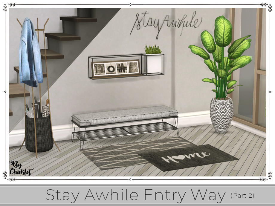 Stay Awhile Entry Way (Part 2) by Chicklet at TSR » Sims 4 Updates