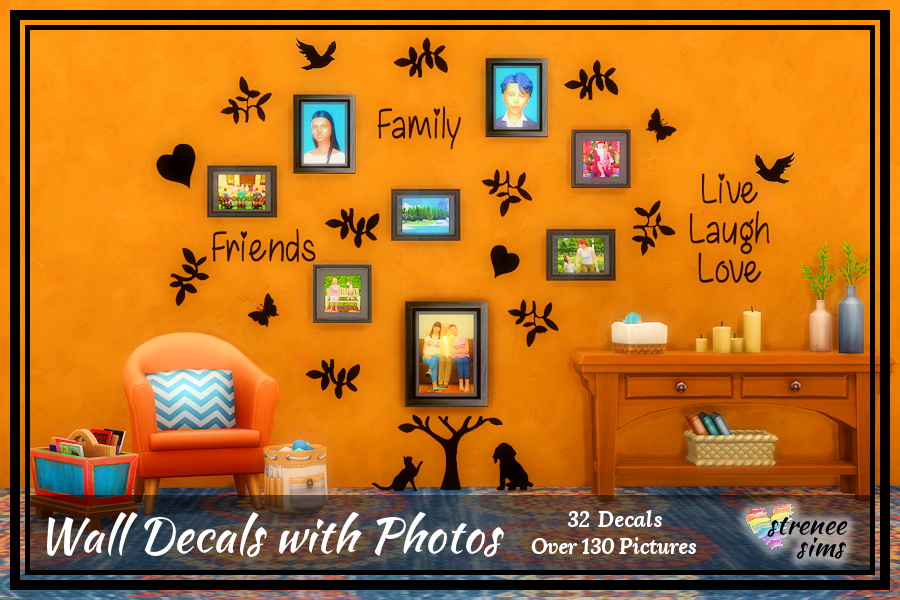 Wall Decals with Photos at Strenee Sims » Sims 4 Updates