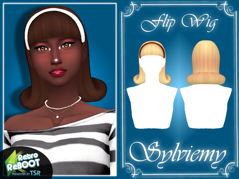 Retro Flip Wig Hair and Acc Set by Sylviemy at TSR » Sims 4 Updates