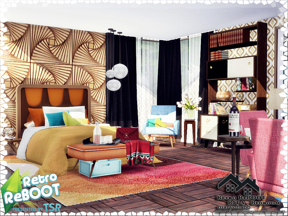 Retro RITA Bedroom by marychabb at TSR » Sims 4 Updates