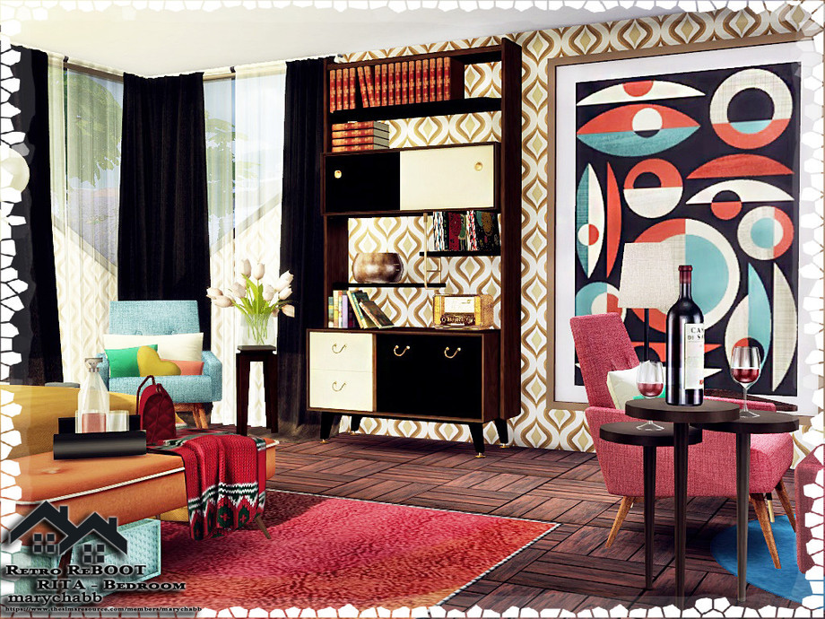 Retro RITA Bedroom by marychabb at TSR » Sims 4 Updates