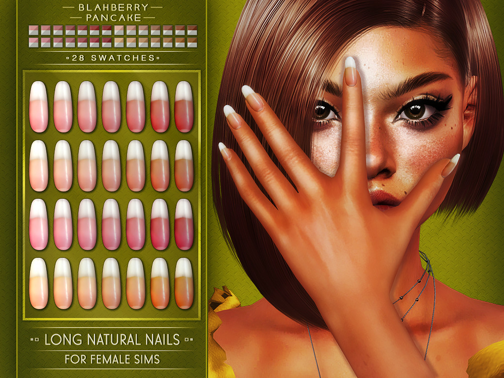 Long & Short Natural Nails Set at Blahberry Pancake » Sims 4 Updates