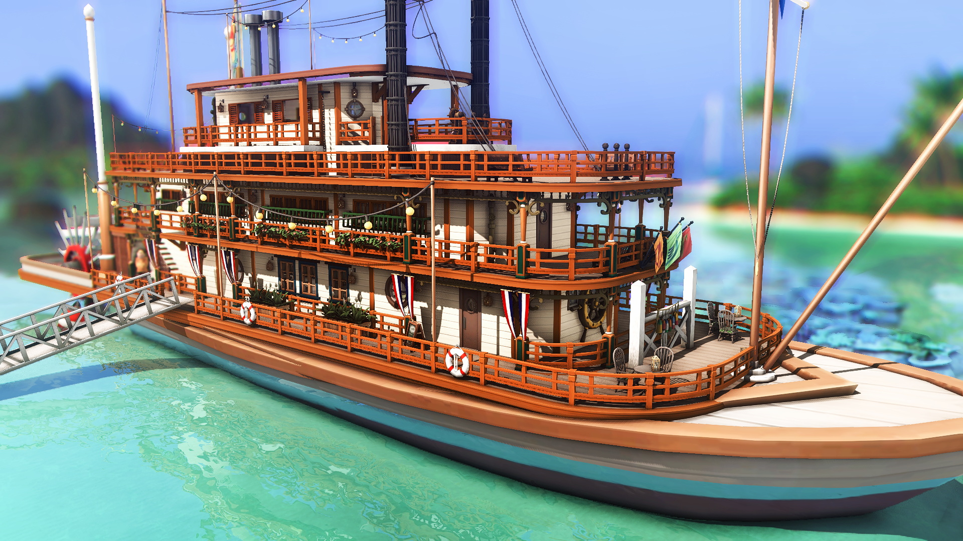Floating Restaurant Vintage Boat by plumbobkingdom at Mod The Sims 4 ...