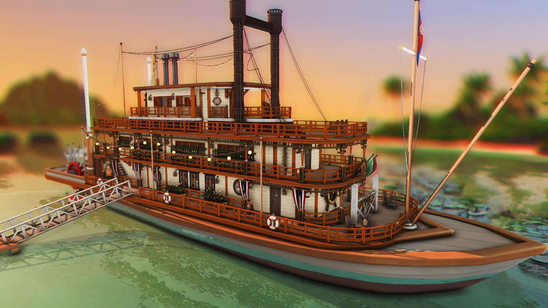Floating Restaurant Vintage Boat by plumbobkingdom at Mod The Sims 4 ...