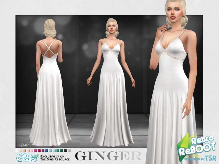 Retro Ginger Formal Dress by Sifix at TSR » Sims 4 Updates
