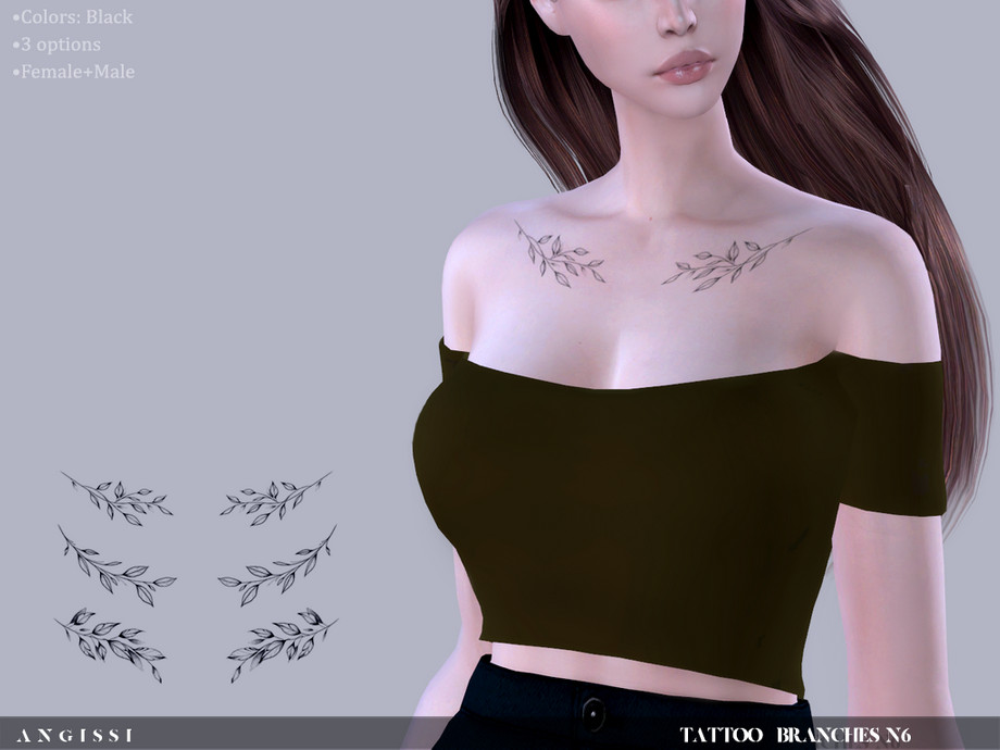 Branches n6 Tattoo by ANGISSI at TSR » Sims 4 Updates