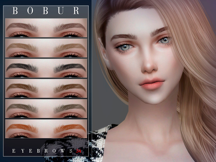 Eyebrows 34 by Bobur3 at TSR » Sims 4 Updates