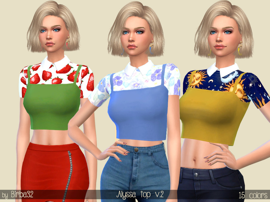 Alyssa Top v.2 by Birba32 at TSR » Sims 4 Updates
