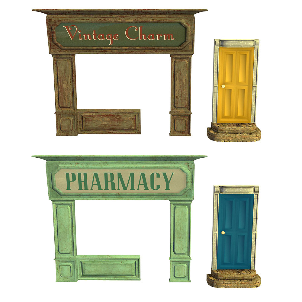 Fake door and shop fronts recolored at Riekus13 » Sims 4 Updates