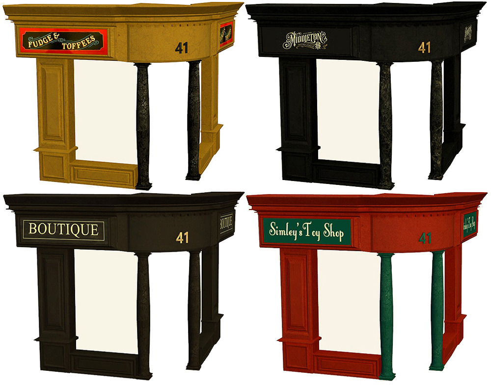 Fake door and shop fronts recolored at Riekus13 » Sims 4 Updates