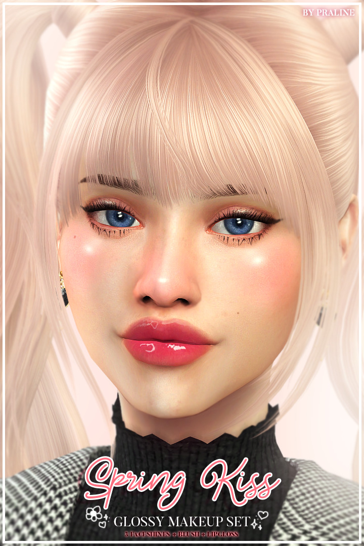 SPRING KISS Glossy Makeup Set at Praline Sims » Sims 4 Updates