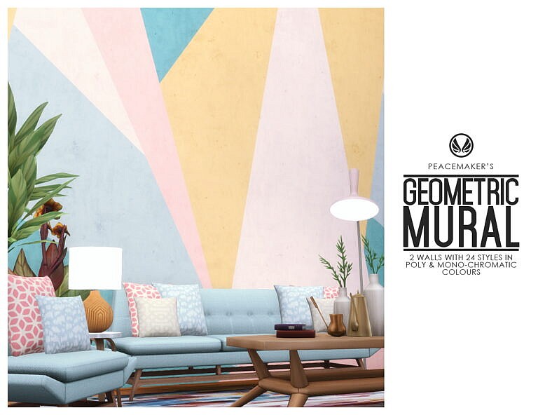 Geometric Murals - 2 Walls at Simsational Designs » Sims 4 Updates