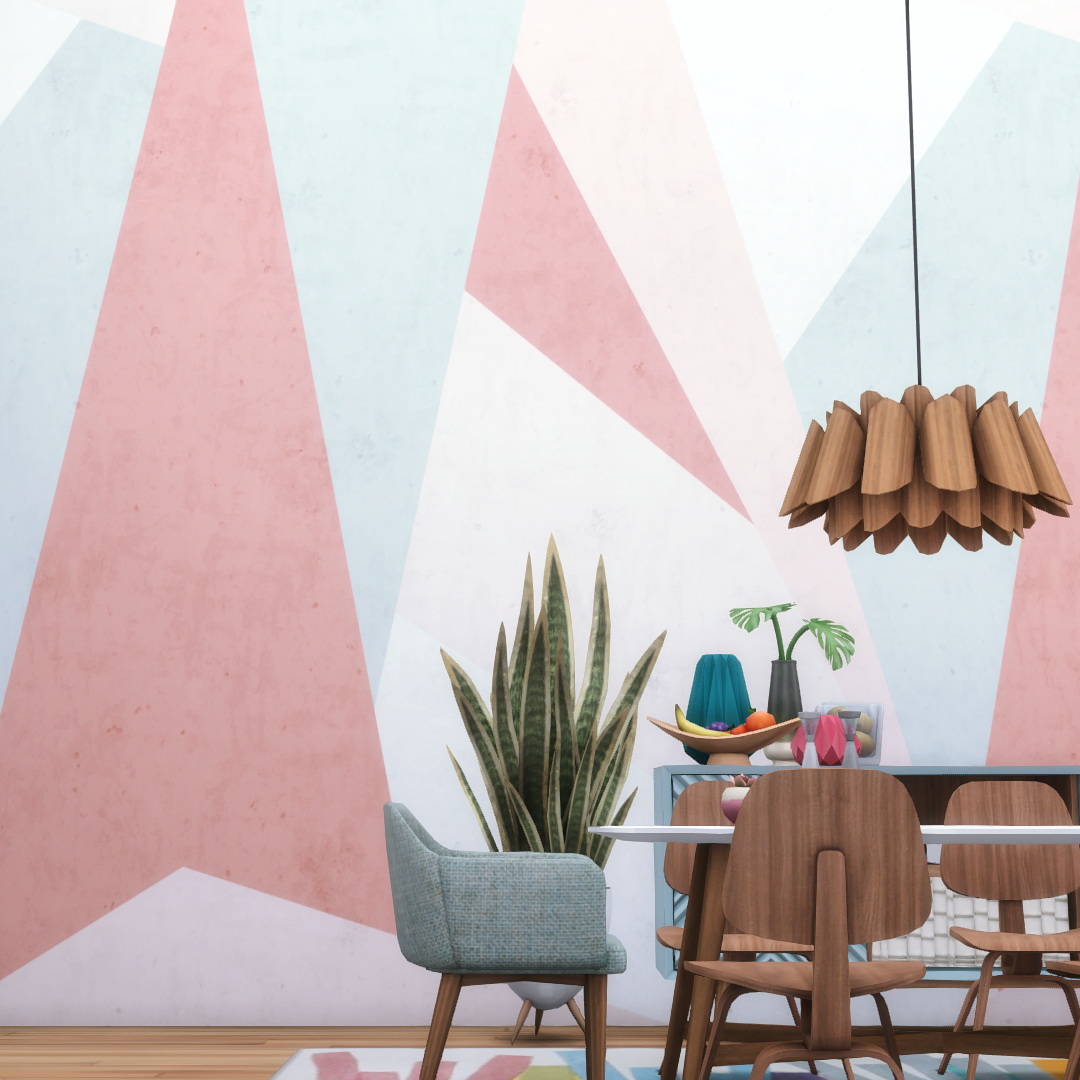 Geometric Murals - 2 Walls at Simsational Designs » Sims 4 Updates
