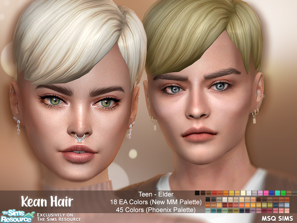 Kean Hair at MSQ Sims » Sims 4 Updates