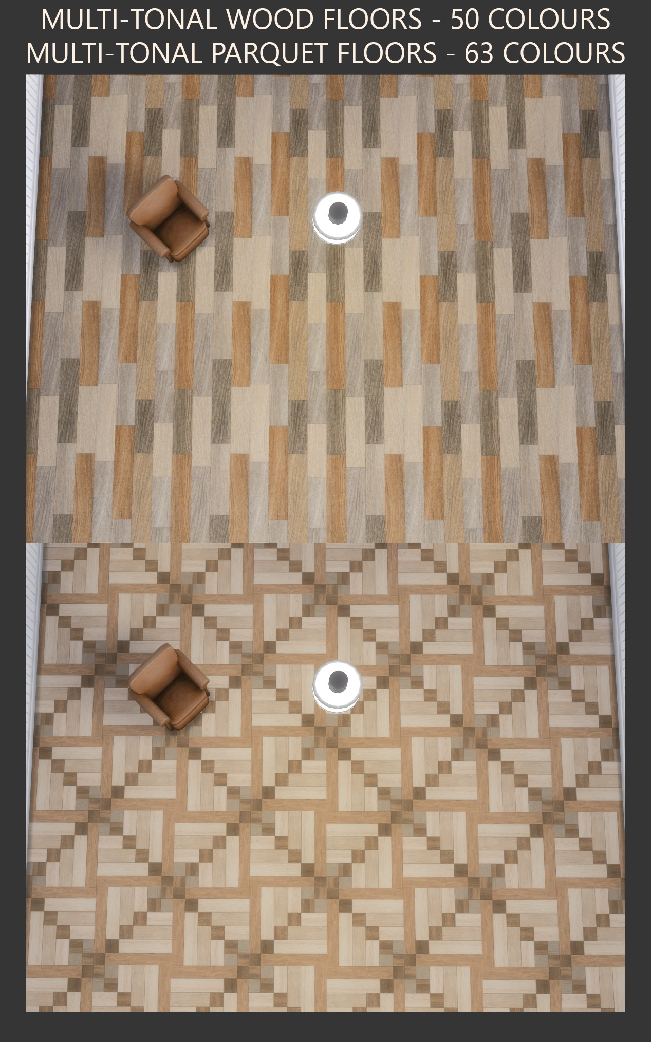 Multi-tonal Wood and Parquet Floors by Simmiller at Mod The Sims 4 ...