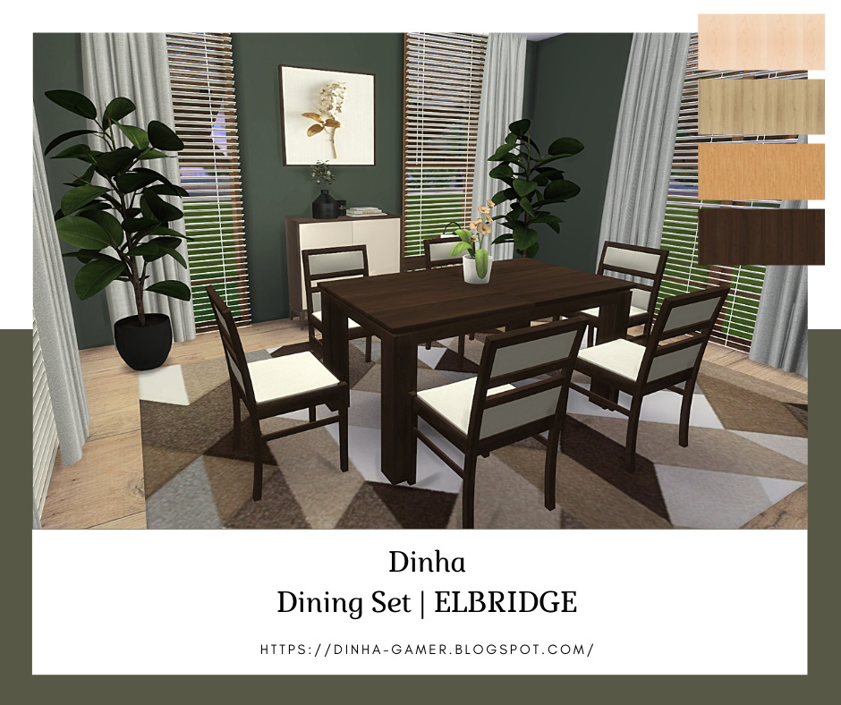 Dining Set ELBRIDGE (P) at Dinha Gamer » Sims 4 Updates