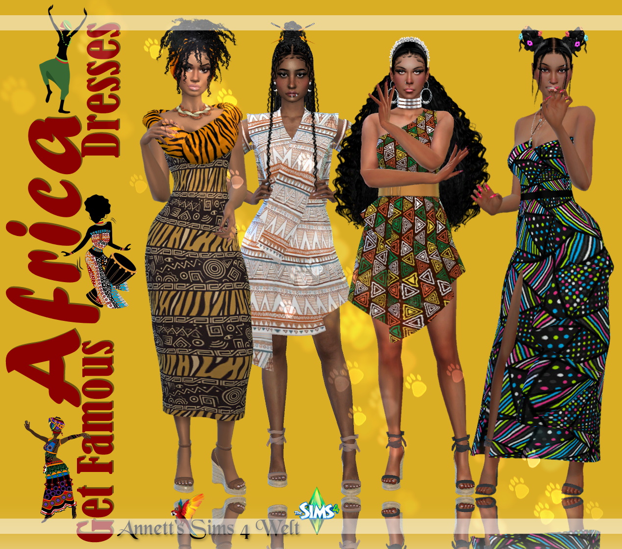 AFRICA Dresses at Annett’s Sims 4 Welt » Sims 4 Updates