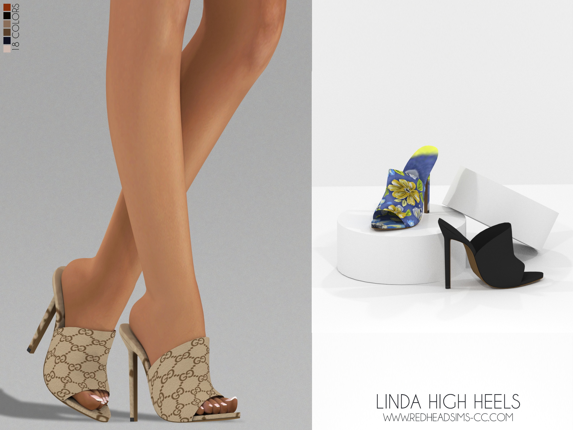 LINDA HIGH HEELS at REDHEADSIMS » Sims 4 Updates