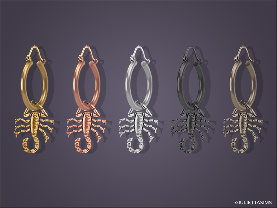 Scorpion Hoop Earrings by feyona at TSR » Sims 4 Updates