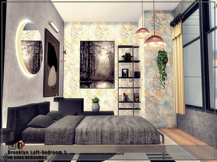 Exclusive bedroom 1 [Brooklyn Loft] by Danuta720 at TSR » Sims 4 Updates