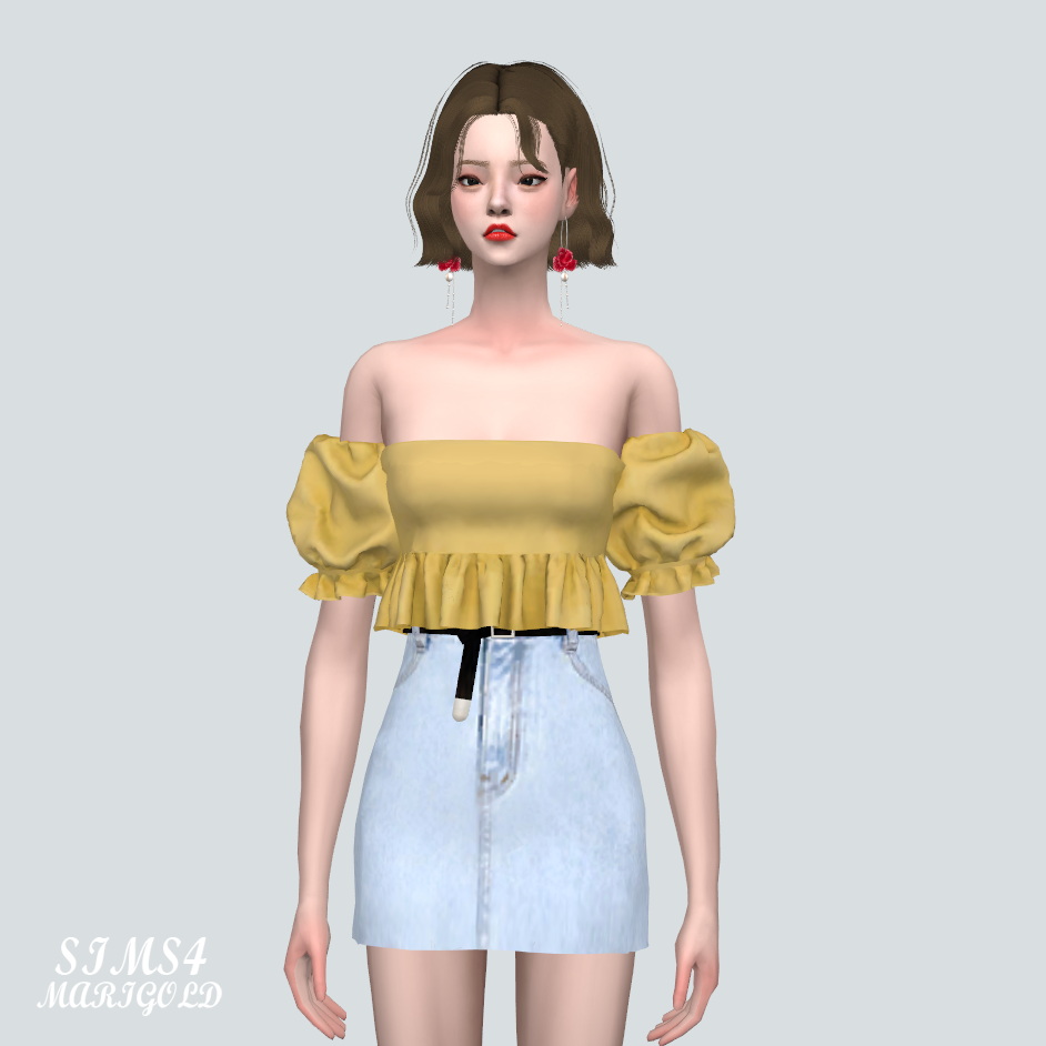 Puff Sleeves OS Blouse V2 at Marigold » Sims 4 Updates