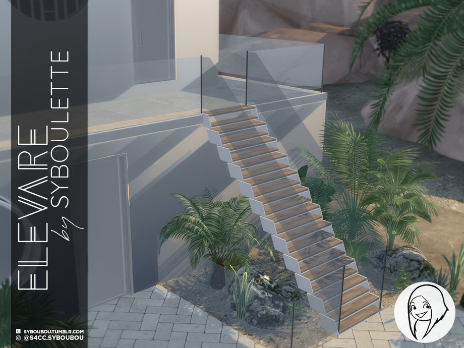 Elevare PART 1 stairs by Syboubou at TSR » Sims 4 Updates