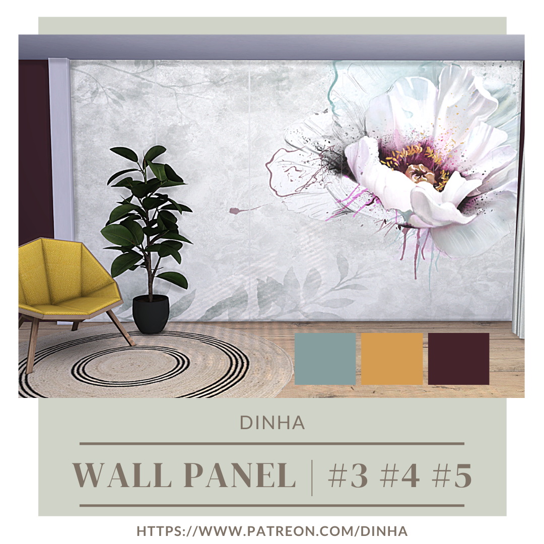 Wall Panel # 3, 4 & 5 with matching walls at Dinha Gamer » Sims 4 Updates