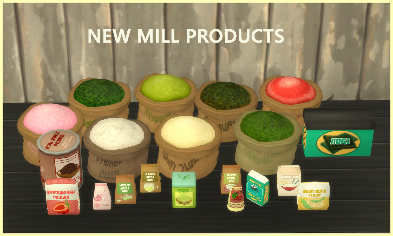 FUNCTIONAL MILL MOCHI AND GREEN TEA ADD ON at Icemunmun » Sims 4 Updates