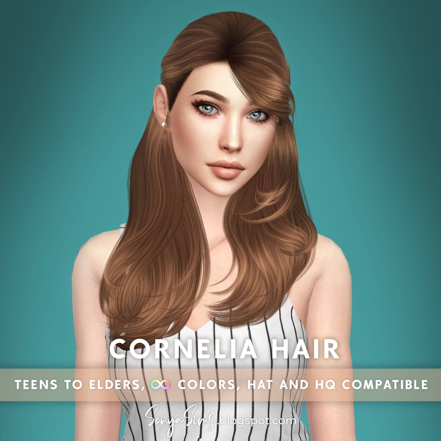 Cornelia Hair (P) at Sonya Sims » Sims 4 Updates