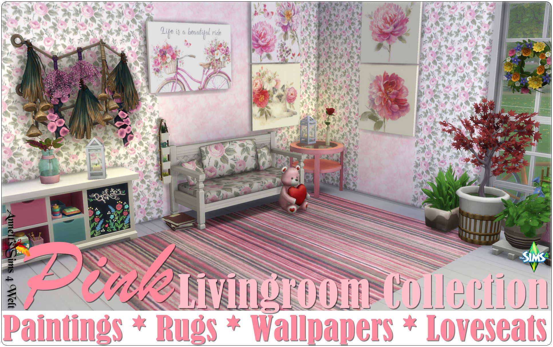 Pink Livingroom Collection at Annett’s Sims 4 Welt » Sims 4 Updates